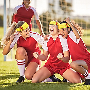 Zeyune 6 Pcs Yellow Softball Headband Breathable Elastic Headband Ball Print Head Wrap Hair Band Bandana Workout Headbands Adjustable Sweat Proof Softball Accessories for Girls Women