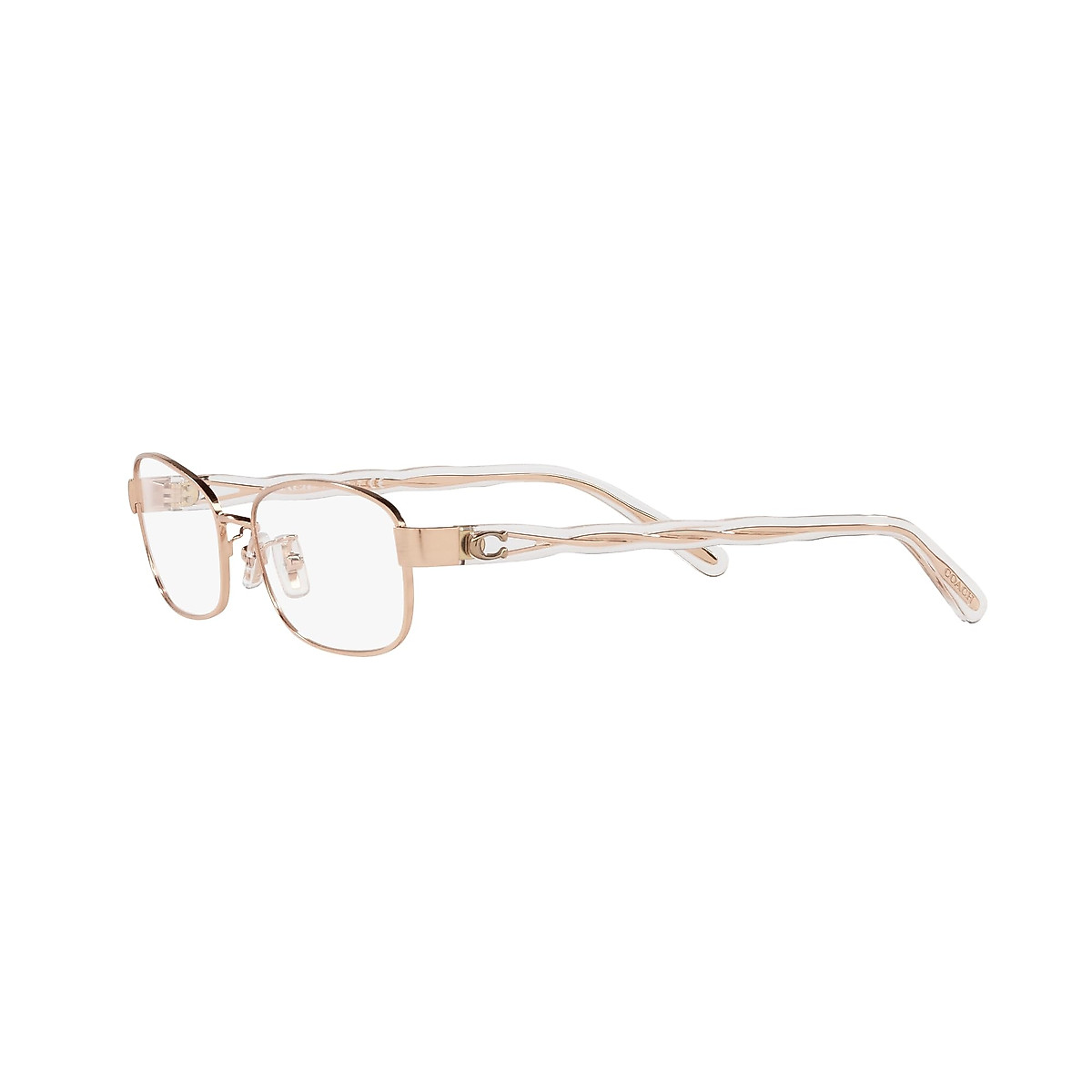 Coach HC5138 Prescription Eyewear Frames, Brushed Rose Gold/Demo Lens, 55 mm