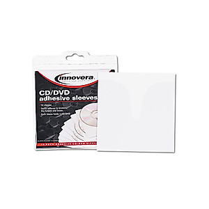 Innovera 39402 Self-Adhesive CD/DVD Sleeves (Pack of 10)