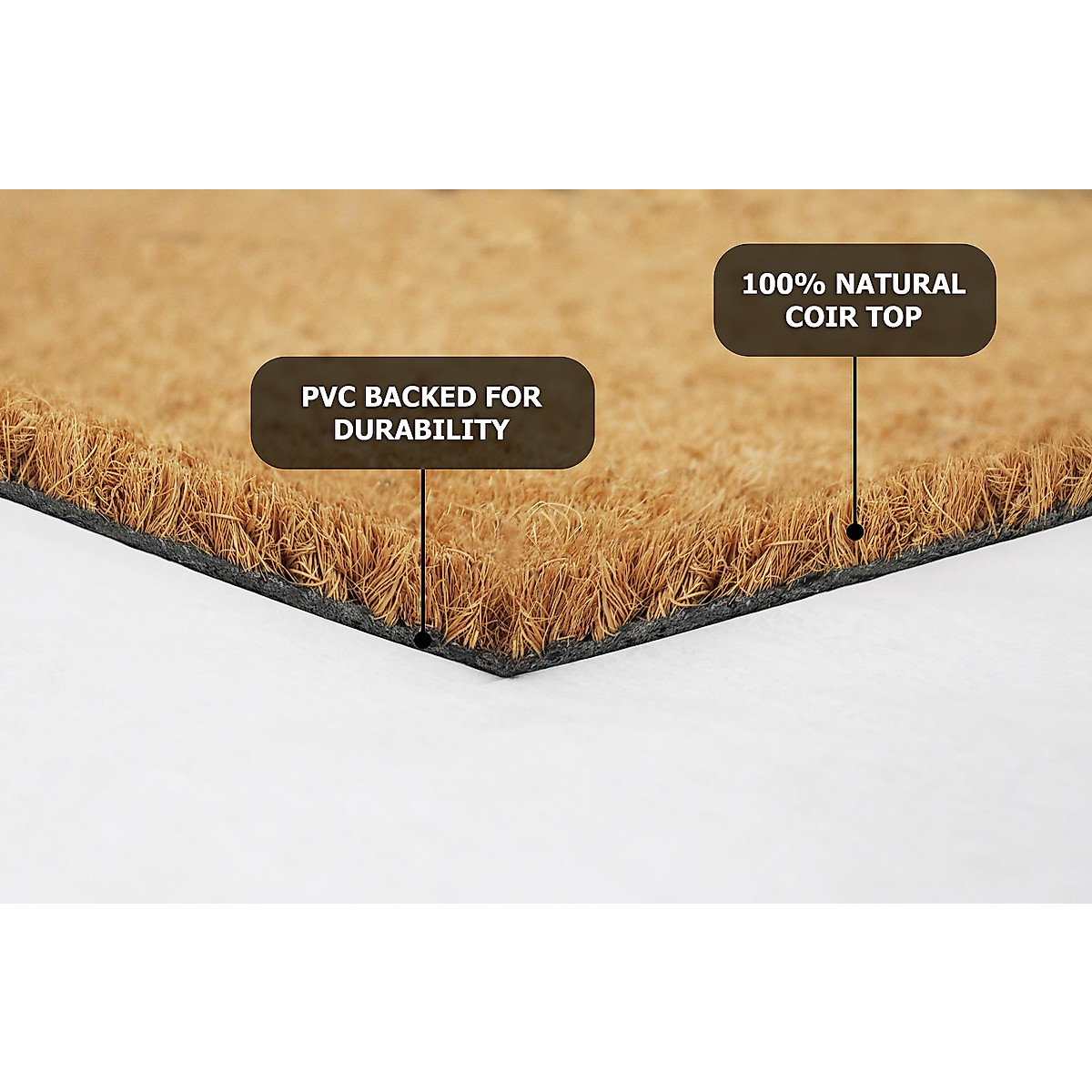 IRONGATE Welcome Doormat - Non Slip Dirt Trapping Chevron Tile Print Coco Coir Door Mat - Low Profile Front Doormat - Indoor Outdoor Durable Easy Clean High Traffic Area Patio Entryway Doormat -17x30