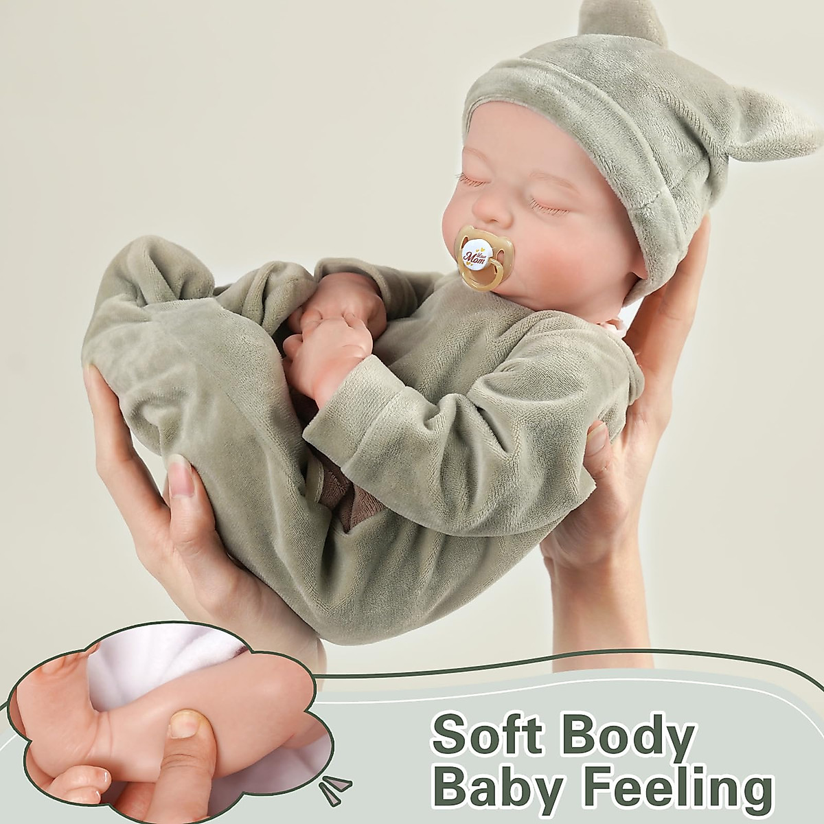 BABESIDE Lifelike Reborn Baby Dolls Boy - 17-Inch Baby Soft Body Realistic-Newborn Baby Dolls Full Body Vinyl Anatomically Correct Real Life Baby Dolls with Toy Accessories for Kids Age 3+