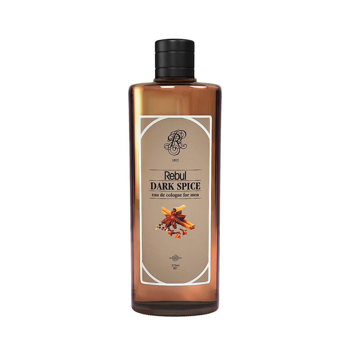 Rebul Dark Spice Eau De Cologne Sharp Anise and Black Pepper Scent with Fresh Lemon Cologne Splash (9.1 Fl Oz)