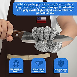 HouseCode Premium TITANIUM Knife Sharpener, 4 in 1 Knife Sharpening with Cut-Resistant Glove, Ergonomic Handle - Sharpen and Polish Kitchen Knives and Scissors, Non-Slip Base for Safe Sharpening (9")