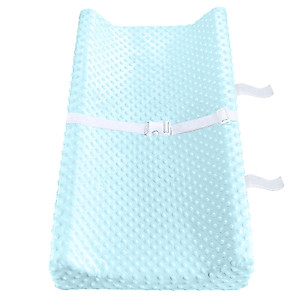 YENING Baby Diaper Changing Pad Cover for Girls Wipeable Covers Soft Minky Dots Changing Table Pads Sheets 31" x 16" Pink