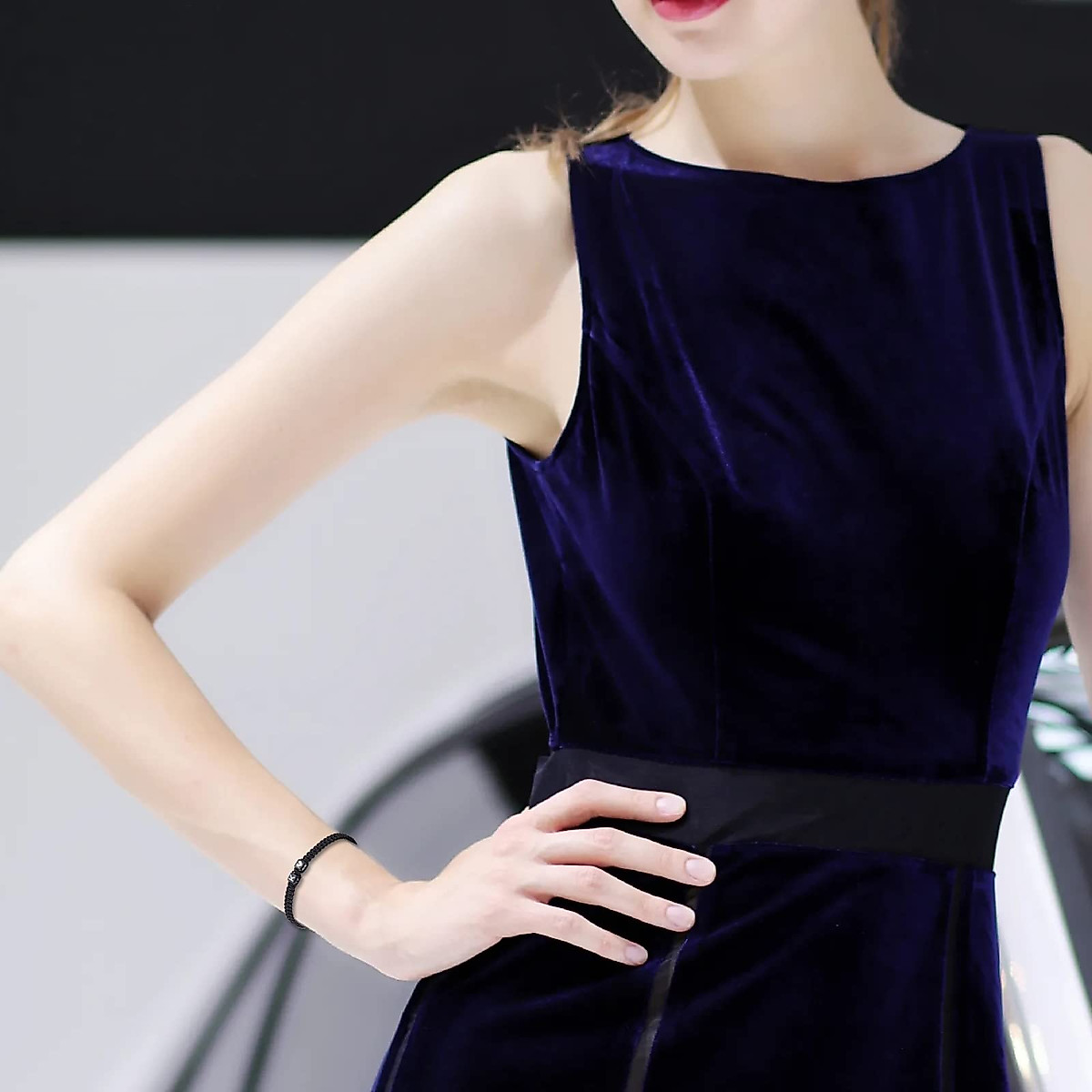 Initial Bracelets for Women Teen Girls, Initial A-Z Heart Letter Charm Bracelets Handmade Adjustable Rope Bracelets for Mother's Day Graduation Gifts Personalized Birthday Gifts (Black, A)