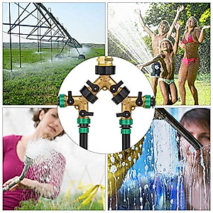 3 Pack Hose Splitter, Heavy Duty Garden Hose Splitter 2 Way Y Valve Hose Connector Splitter Solid Brass Garden Hose Adapter With Extra 12 Rubber Washers, Fit For All Standard Faucet And Garden Hose