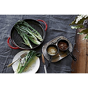 Staub 40509-522 Pure Grill Round, Gray, 10.2 inches (26 cm) Grill Pan, Both Hands, Casting, Enamel, Induction Compatible, Japanese Authentic Product