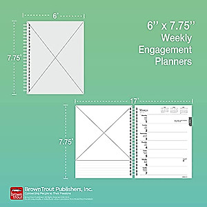 Golden Retrievers | 2023 6 x 7.75 Inch Spiral-Bound Wire-O Weekly Engagement Planner Calendar | New Full-Color Image Every Week | BrownTrout | Animals Dog Breeds Pets