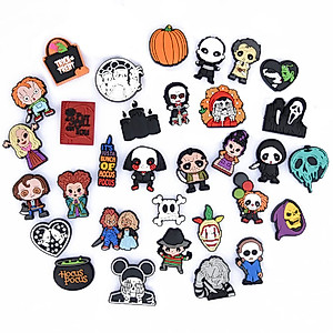 UNN Pack of 40 Pieces Halloween PVC Shoe Charms Women Pumpkin Lantern Shoes Decoration Ghost of Terror Wristbands Accessories Trick or Treat Style 2