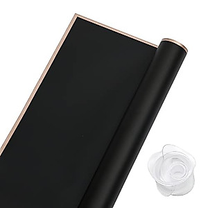 Flower Wrapping Paper Floral Wrap Sheets Florist Bouquet Supplies Waterproof wrapping paper includes ribbon （20 sheets) (black+Golden line)