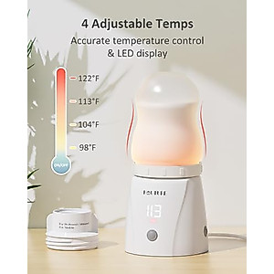 HAUTURE Instant Water Warmer – Replaces Traditional Baby Bottle Warmers Accurate Temperature Control, Night Light, Portable Size Bottle Warmer for Breastmilk& Formula