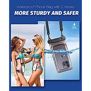 Luxtude Waterproof Dry Bag for Women Men, 5L Thicker Waterproof Backpack with Phone Case, Roll Top Floating Marine Dry Bags for Kayaking, Rafting, Hiking, Swimming, Boating, Beach etc. (Black)