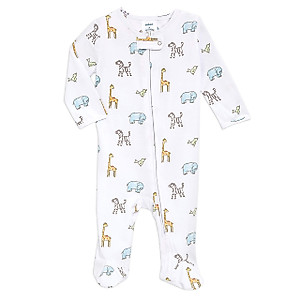 aden + anais Baby Comfort Knit Footie One Piece – Onesie Footie Pajamas for Babies – Newborn & Infant Long Sleeve Union Suit – Super Soft Cotton Muslin Footie PJ’s, Jungle Jammin, 0-3M