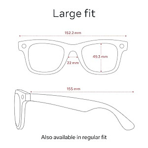 Meta Regular Square Sunglasses, Wayfarer, Matte Black/Polarized Gradient Graphite, Regular (Renewed)