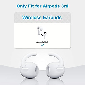 ToneGod Pair AirPods 3 Ear Hooks Covers Fits for AirPods 3 Anti-Slip Ear Covers Accessories Running, Jogging, Cycling (White)