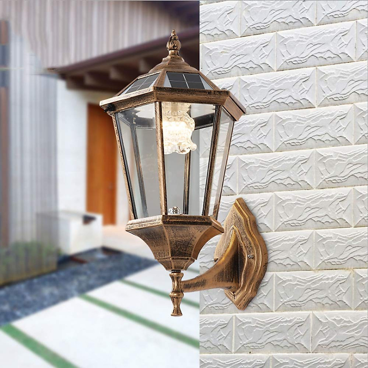 TWTCC Wall Mounted Light Solar Wall Light Outdoor Wall Lamp Outdoor Light Entry Light Door Post Villa Waterproof Garden Wall Light Garden Wall Lantern Home Reading Light