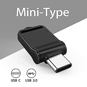 Aiibe 128 GB USB C Flash Drive Dual Drive USB Type-C Thumb Drive 128GB 128G USB-C Drive - Black
