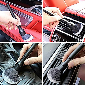 TOOPONE 2pcs car Interior Beauty Detail Brush, air Conditioning Vent dust Cleaning Crevice Brush car Soft Cleaning Brush
