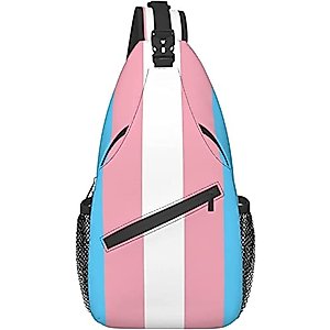 Transgender Flag Sling Backpack Crossbody Chest Bag Daypack for Hiking Travel