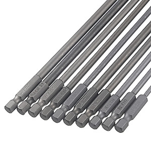 Rocaris 10 Pack Extra Long Phillips Screwdriver Bit Sets, 1/4 Inch Hex Shank Magnetic Screwdriver Bits Cross Head S2, 8 Inch