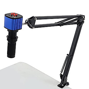 HDMI Microscope Camera, 16MP 150X Digital Microscope Camera with Double Head Clip Light for Machine PCB Board CPU Repair Soldering(110V)