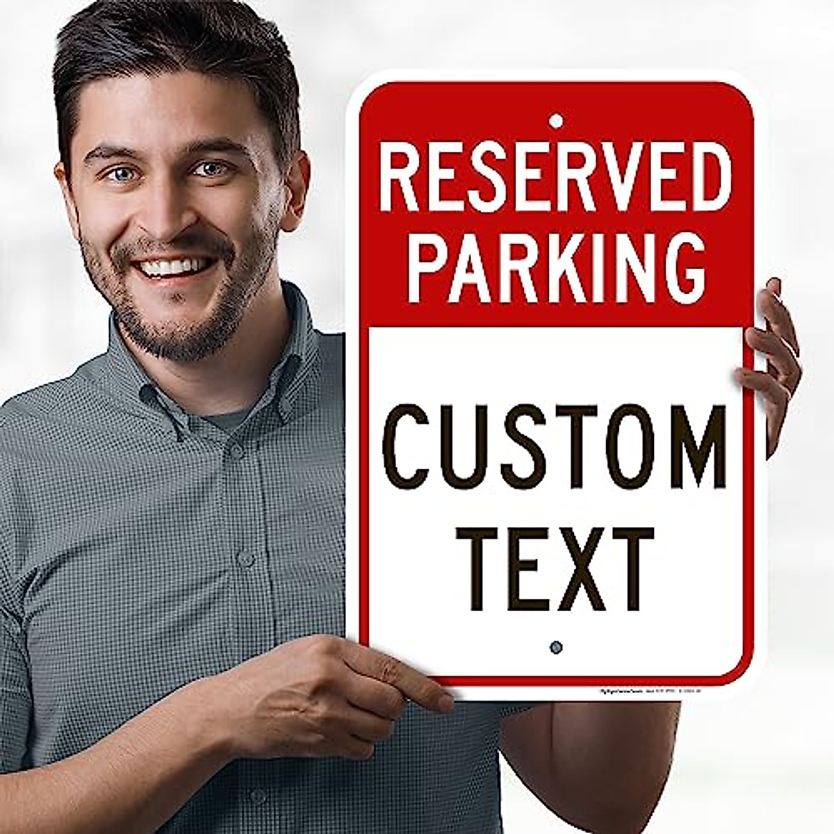Reserved Parking Sign, Custom Parking Signs for Business, 12x18 Inches, Rust Free .063 Aluminum, Fade Resistant, Made in USA by My Sign Center (Post Holes)