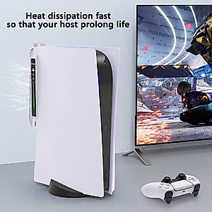 Geekria PS5 Cooling Fan Horizontal & Vertical Setup, Efficient Centrifugal Cooling System with 3 Level Adjustable Fan, LED Indicator & USB Port for Playstation 5 Disc & Digital Edition Console