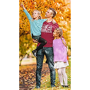 You Can't Scare Me, I Have Two Daughters, Funny Dad T-Shirt, Cute Joke Men T Shirt Gifts for Daddy Heather Navy Medium