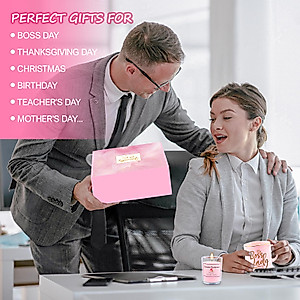 Boss Lady Gifts For Women, Thank You Gifts for Her, Boss Appreciation Gifts for Leader, Thanksgiving Christmas Gifts For Mom Birthday Present Boss Coffee Mug Acrylic Sign Notebook Ballpoint Pen Candle