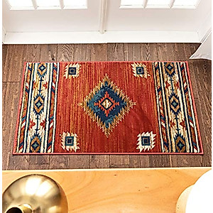 Well Woven Tulsa Lea Crimson Traditional Southwestern Tribal 2x4 (2'3" x 3'11") Area Rug