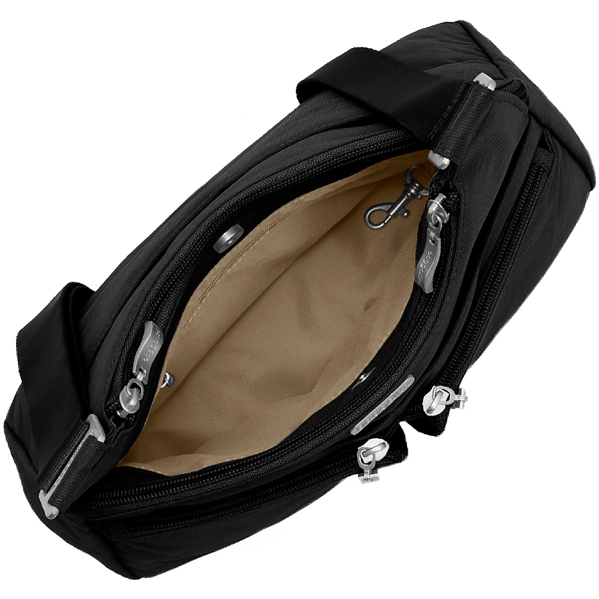 Baggallini womens Over Crossbody Cross Body Handbag, Black/Sand, One Size US