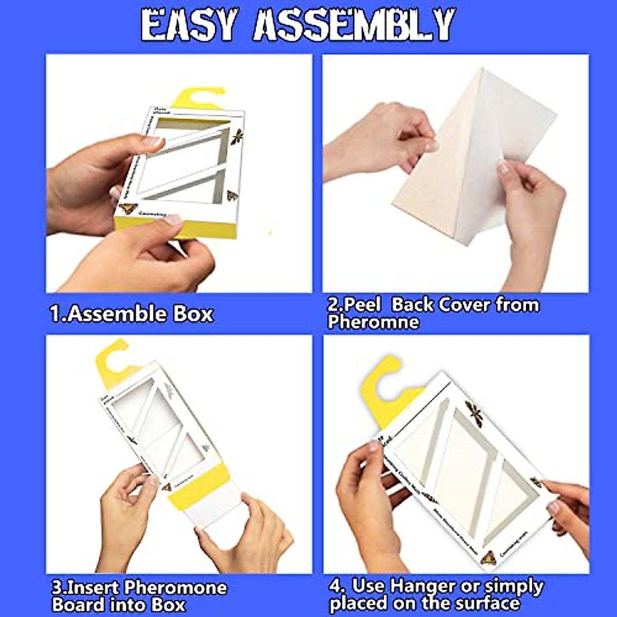 Clothes Moth Trap, Moth Traps for Clothes, Moth Pheromone Traps, Refillable Closet Clothing Moth Trap for Food and Cupboard Moths 2 x Four Packs (8 Strips in Total)