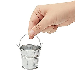 24 Pack Mini Metal Buckets with Handles for Party Favors, Small Galvanized Tin Pails (2 x 2 in)