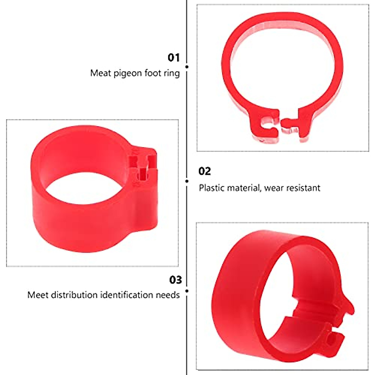 balacoo Duck Leg Rings 100pcs 10mm Racing Pigeon Leg Rings Bird Rings Leg Bands for Pigeon Parrot Finch Canary Hatch Poultry Rings Red Hen Leg Bands