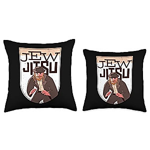 Jewish MMA Jew Jitsu Joke Co. Inc. Jewish MMA Jew Jitsu Joke Throw Pillow, 18x18, Multicolor