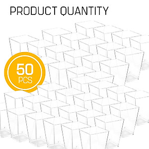 Killer's Instinct Outdoors 50 Plastic Party Cups for Dessert 5.4 oz Serve Tiramisu Parfait Dip Sundaes Single Serve Desserts and More Clear Plastic Tumbler Glasses Mini Appetizer Dish or Square Bowl