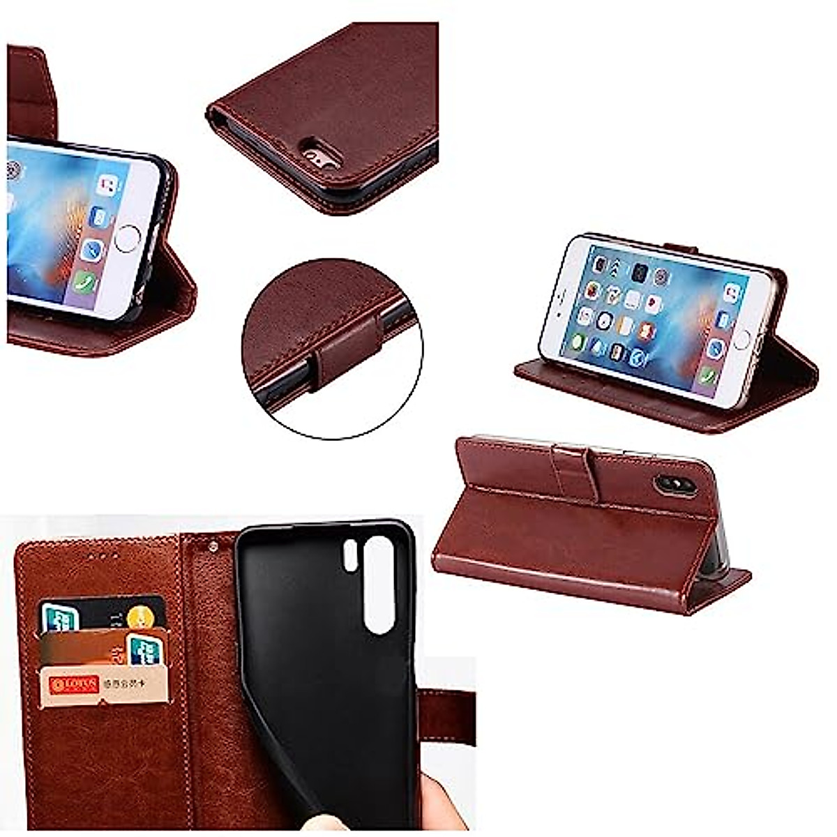 YZKJSZ Wallet Case for Motorola ThinkPhone (6,6") + [3 Pack] Tempered Film Glass Screen Protector Flip PU Leather Case with Credit Card Slots and Stand Protective Cover - Red