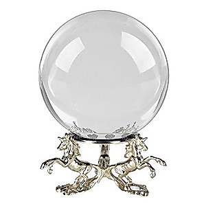 Amlong Crystal Clear Crystal Ball 150mm (6 inch) with Unicorn Stand and Gift Package for Decorative Ball, Lensball Photography, Gazing Divination or Feng Shui, and Fortune Telling Ball
