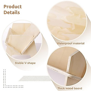 yeesport Wooden Desktop Bookshelf, Simple Tilted Tabletop Bookcase, Desktop Display Bookshelf, Wooden Desk Organizer and Storage Rack for Books, Magazines, CDs