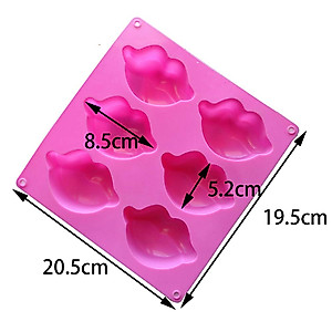 2 Pack Hot Lips Soap Molds, 3D Sexy Red Lips Kisses Collection Silicone Molds Chocolate Candy Bath Bomb Lotion Bar Mould Ice Cube Tray Cupcake Cake Baking Pan Wedding Party Supplies