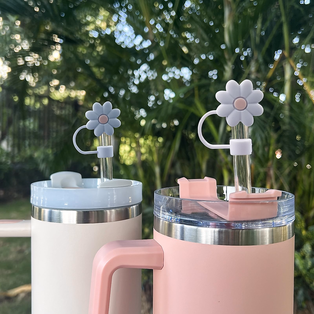 5Pcs Silicone Straw Covers and Caps Compatible with Stanley Cups, Dust-Proof Straw Toppers for Stanley Tumbler with Handle