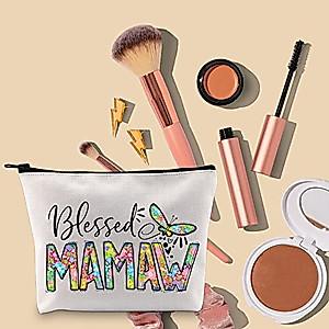 Blessed Mamaw Makeup Bag Mamaw Gift Grandma Cosmetic Bag Grandma Birthday Gifts Grandmother Gift (Mamaw Bag)