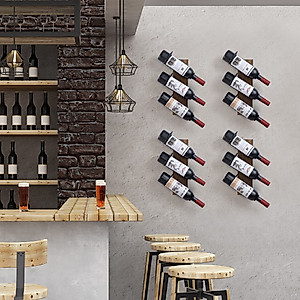 Taprion Wine Rack Wall Mounted, Wood Wall Wine Rack for 6 Wine Bottles, A Stylish and Space-Saving Wine Rack for Kitchen, Dining Room, Home Bar, Wine Cellar (6 Wine Bottles)