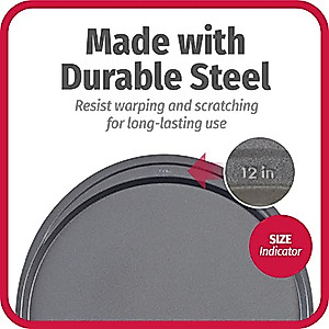 Goodcook 04036 Non-Stick Pizza Pan, 11-3/4 in Dia x 16.4 in L x 14-1/2 in W x 2.8 in H, Steel