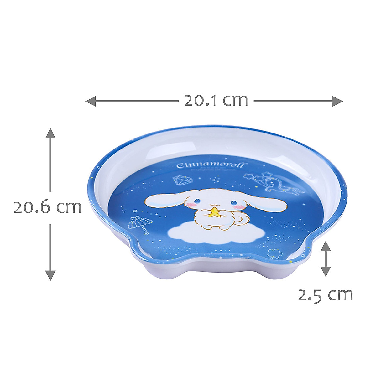 Cinnamoroll Blue Dinnerware Flatware Meal Set – Plate Bowl Cup Spoon, 4 pieces