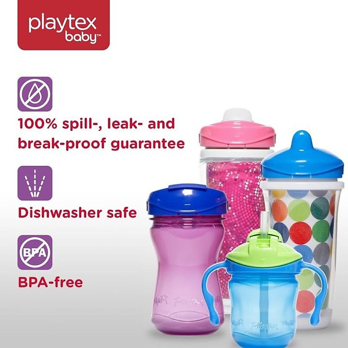 Playtex Baby Sipsters Stage 4 PAW Patrol Spout Cups, Spill-Proof, Leak-Proof, Break-Proof - Pink, 12 Oz, 1 Count