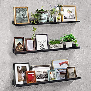3 Pack 24 inch and 3 Pack 47 inch Photo Picture Ledge Shelf for Office, Living Room, Bedroom
