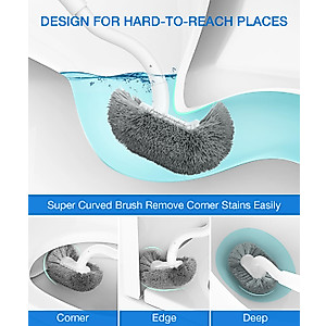 Toilet Bowl Brush and Holder, OSCIOSS Toilet Brush Set with Ergonomic Design, Compact Size, Durable Bristles, toilet brushes & holders for Dead Corner Clean, White