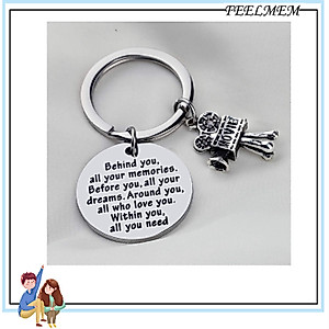 FEELMEM Movie Camera Keychain Film Director Gift Film Student Gift Filmmaker Gift Behind You All Memories Before You All Your Dream Keychain Movie Jewelry Film Keyring Gift (Movie Camera Keychain)