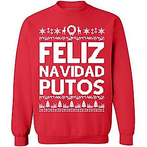 Awkwardstyles 2017 Ugly Christmas Sweaters 4XL Feliz Navidad Putos